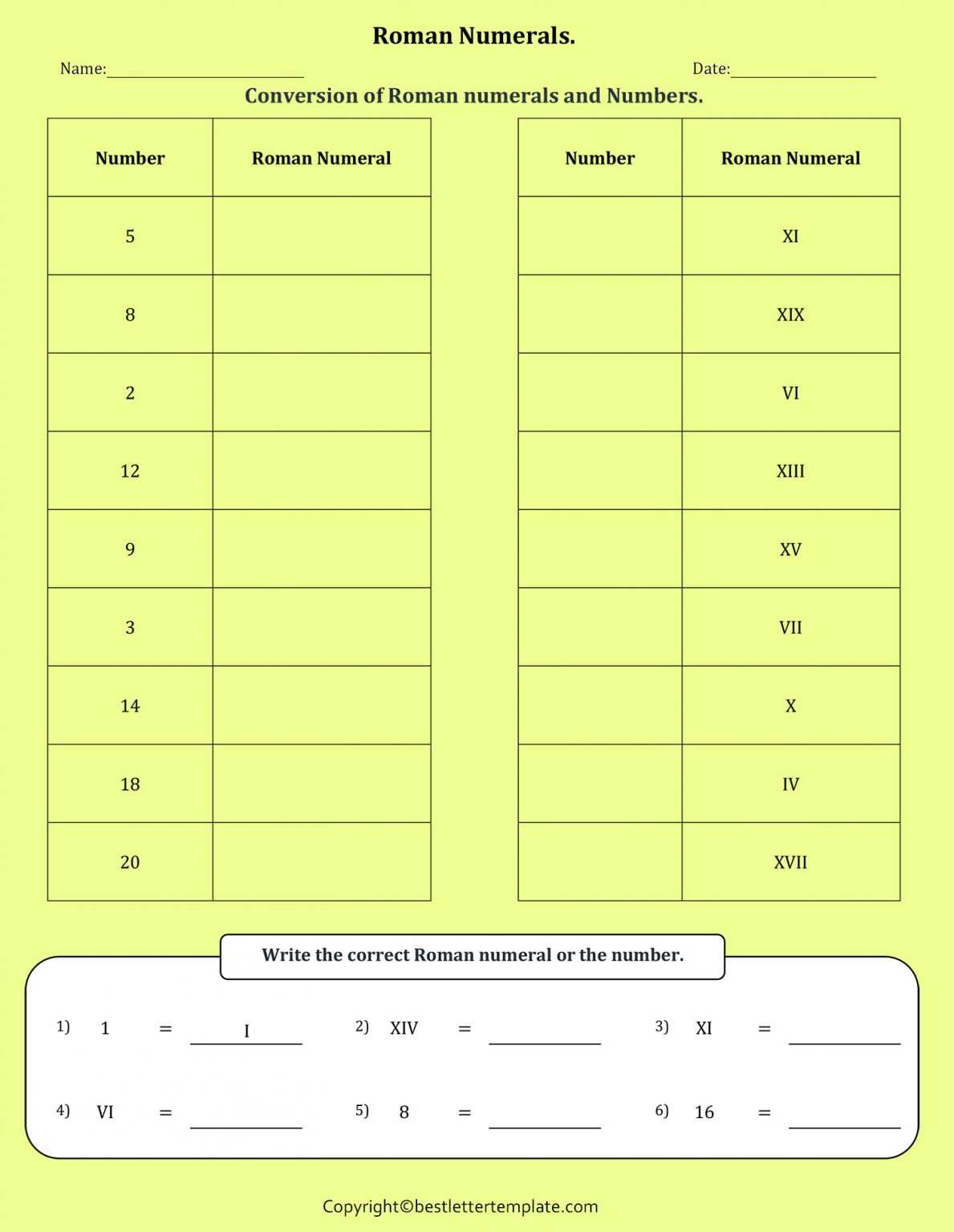 Roman Numerals Worksheet Numbers Worksheet For Kids In PDF Roman Numerals Worksheet Numbers Worksheet For Kids In PDF