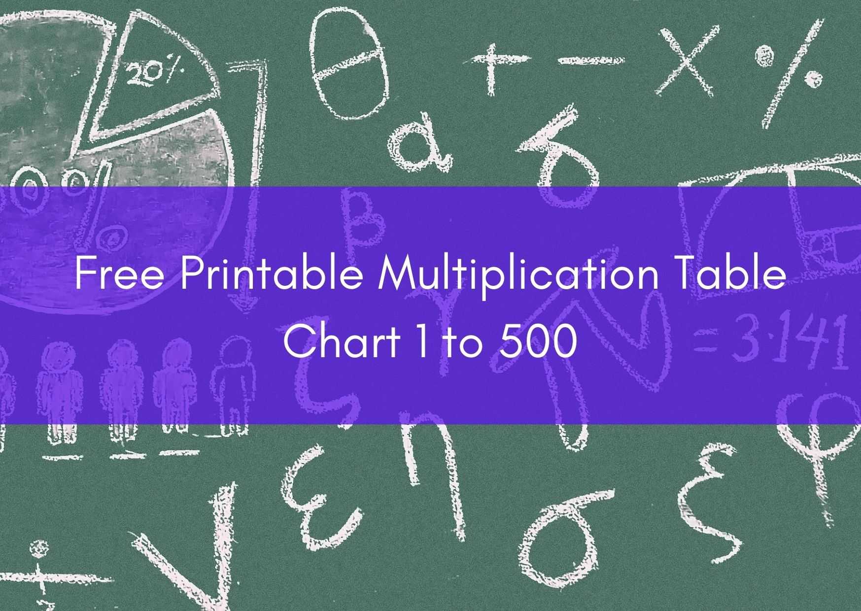 Free Printable Multiplication Table Chart 1 500 PDF