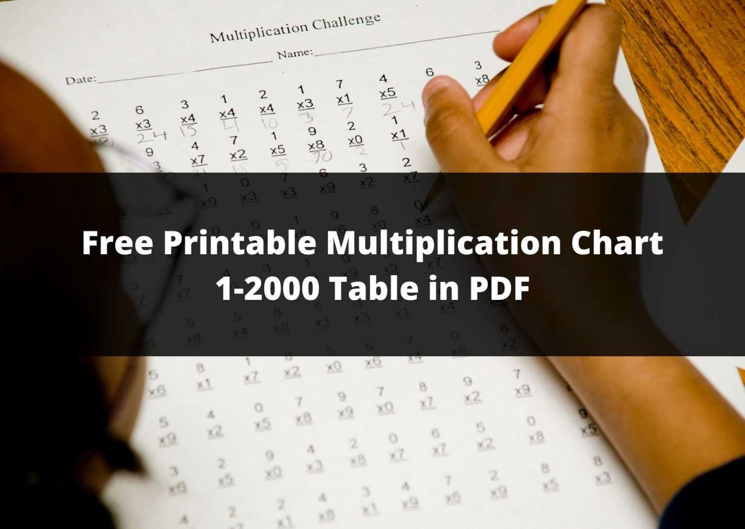 Free Printable Multiplication Chart 1-1000 Table PDF