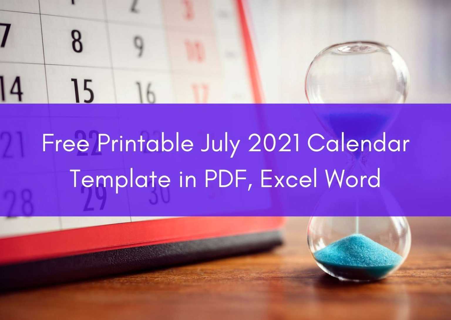 Free Printable June 2021 Calendar Template in PDF Word Excel