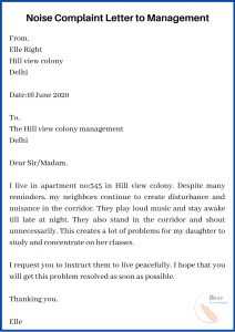 Sample Noise Complaint Letter Template with Examples