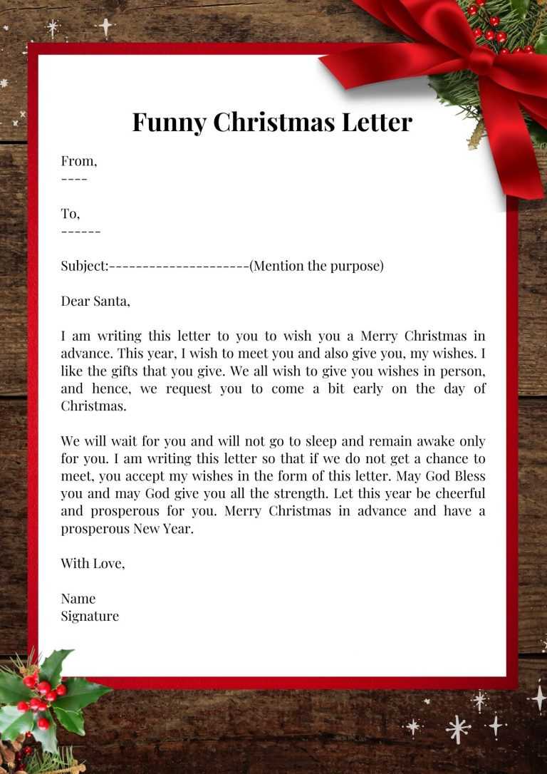 Funny Christmas Letter Template Sample with Example