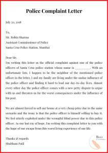Sample Complaint Letter Against Police Officer with Example