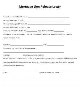 Title Lien Release Letter Template - Sample and Example